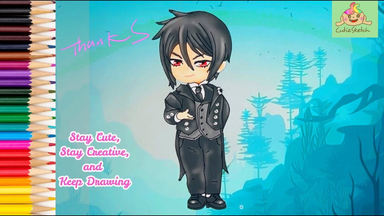 How To Draw Anime Black Butler - Sebastian Michaelis | Drawing Kawaii ...