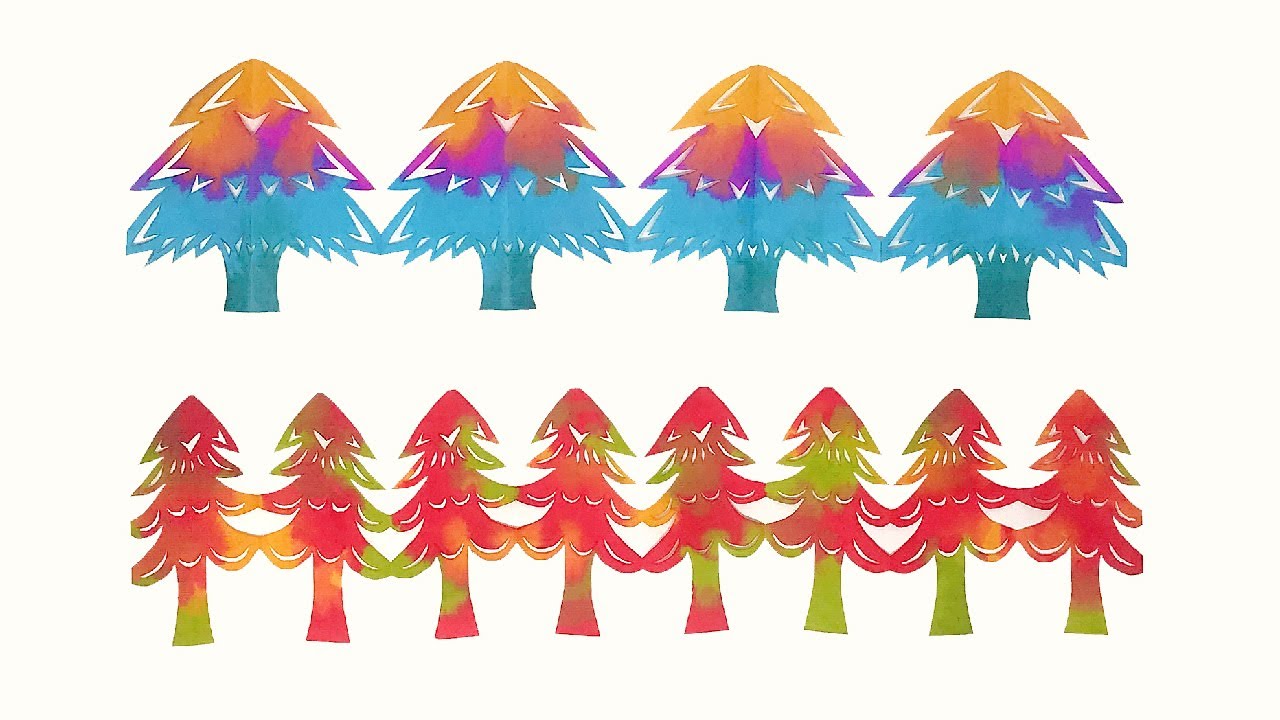 Paper Cut Easy Template | Trees in A Row Pattern Design | Art and Craft ...