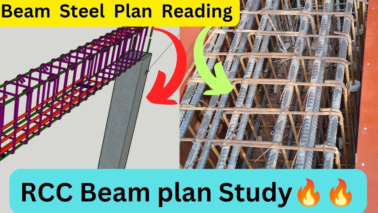 || RCC Beam plan Study || RCC Beam plan Reading || Extra bar of beam ...