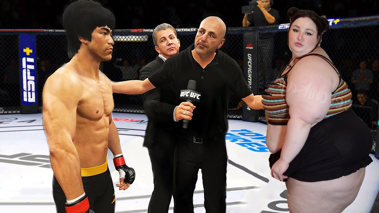 UFC4 Bruce Lee vs fat girl EA Sports UFC 4 - YouTube