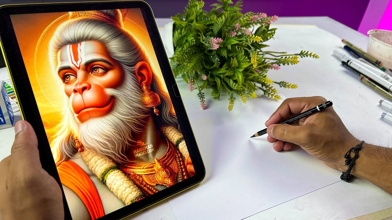 How to draw hanuman ji | Jay Sree Ram | Hanumanji Drawing using pencil ...