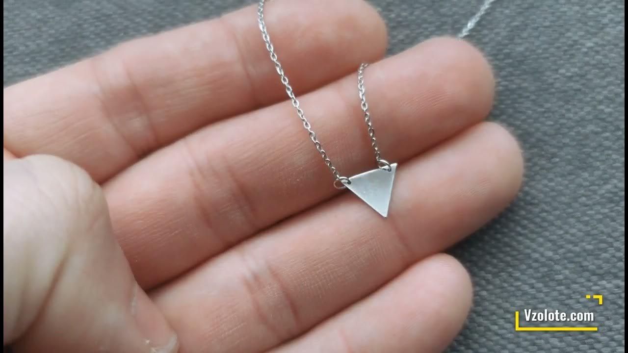Золоте кольє "Трикутник" біле золото арт 860248б - YouTube