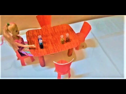 How to make Barbie Doll Dining Table Set | Using Disposable Glass - YouTube