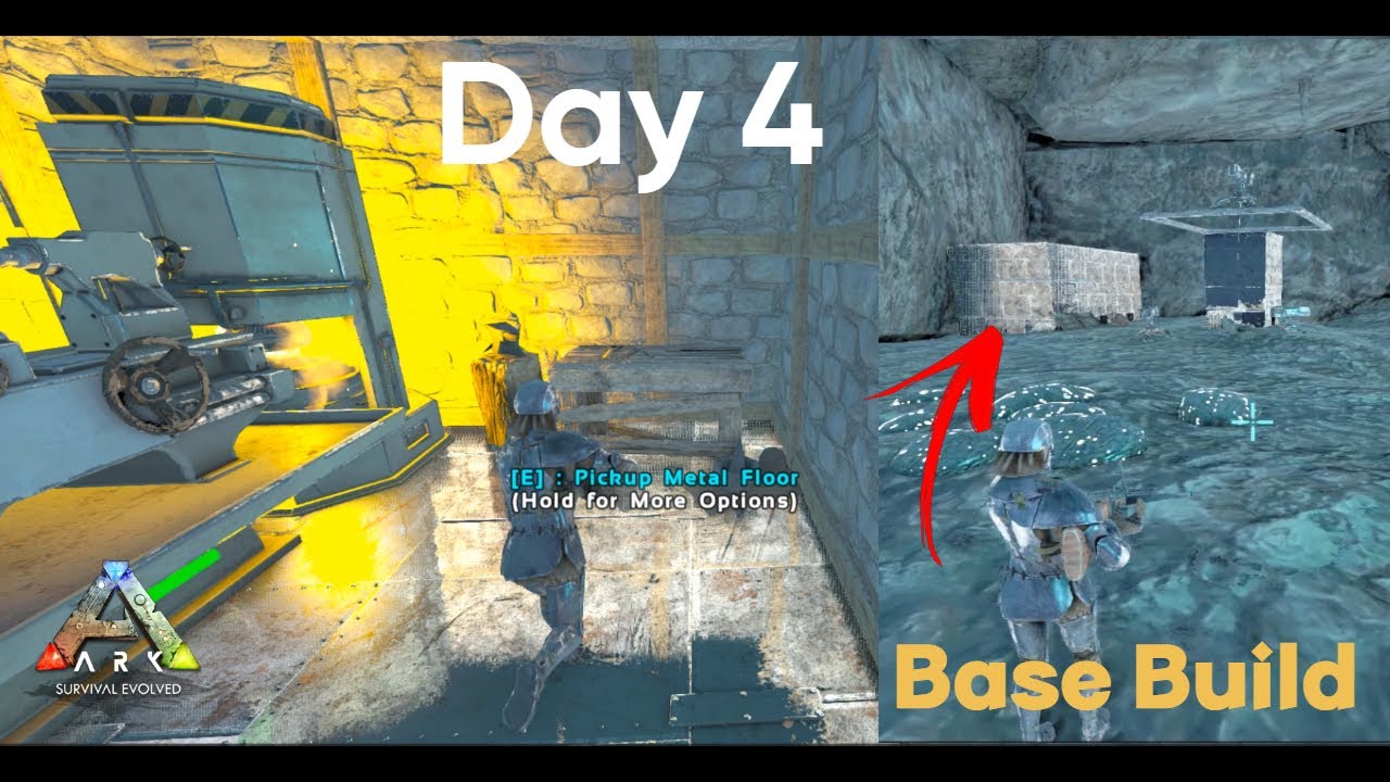 ARK SURIVAL | BASE BUILD AND TAME SOME DINOS RAID UNDER BASE TRY - YouTube