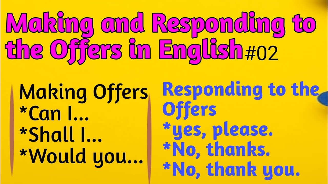 Accepting and Declining Offers #02|| Making and Responding to Offers in English||Spoken English ...