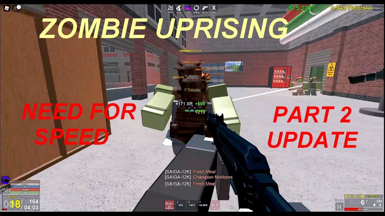 Roblox Zombie Uprising Need For Speed2 Update: Sprinting and Jumping ...