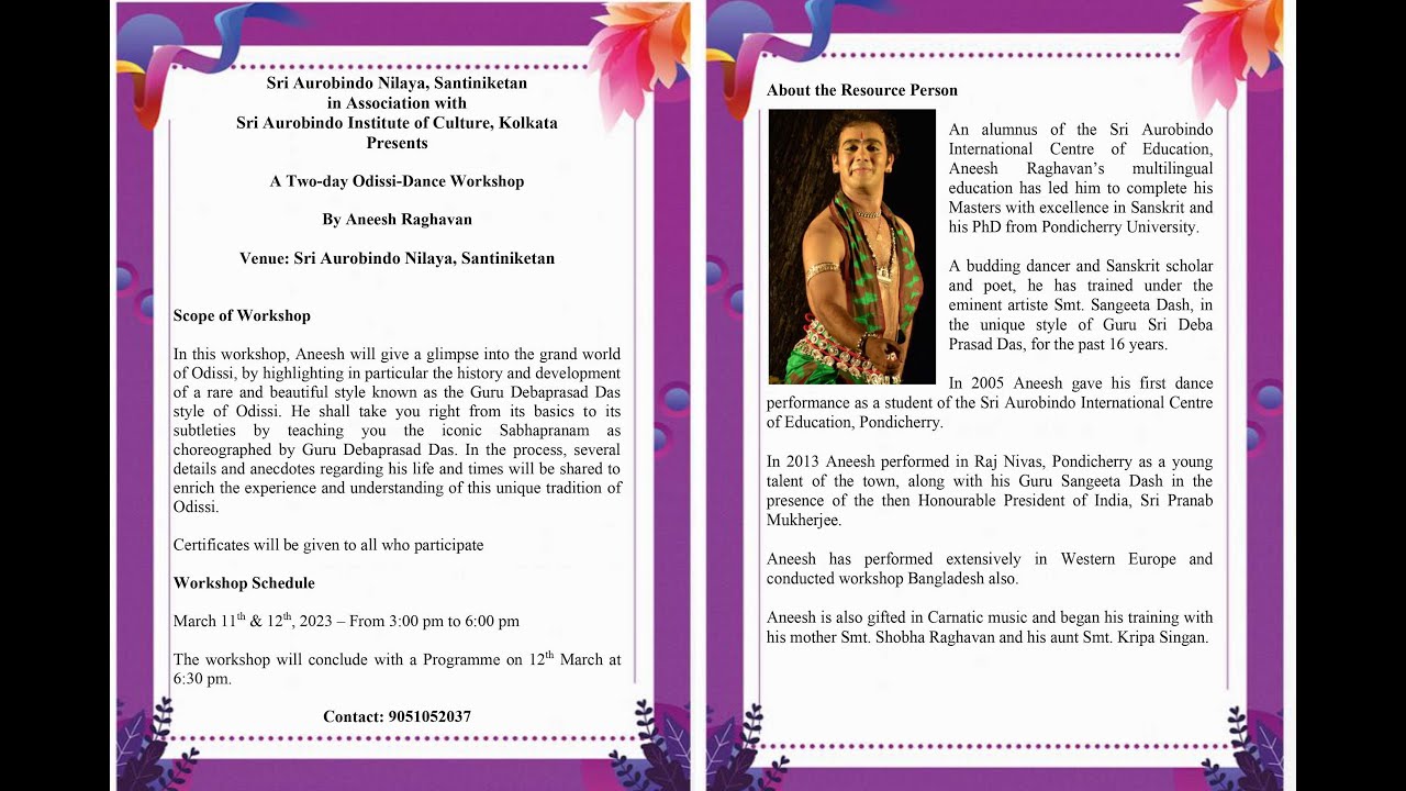 A Odissi-Dance Performance by Aneesh Raghavan at 6.30 pm on 12th march - YouTube