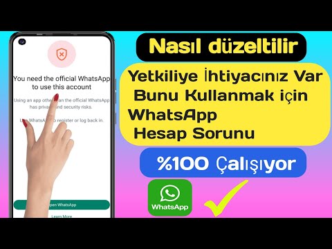 Bu Hesabı Kullanmak İçin Resmi WhatsApp'a İhtiyacınız Var Sorunu Çözün!!  Simge Çözümü