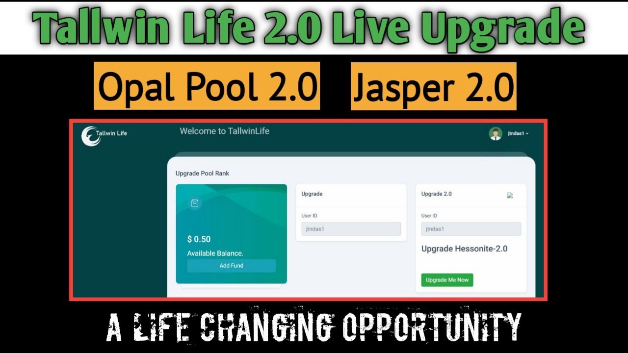 Tallwin Life 2.0 Live Upgrade Process 🔥 Tallwin 2.0 में केसे Autopool Upgrade करे 🎯 - YouTube