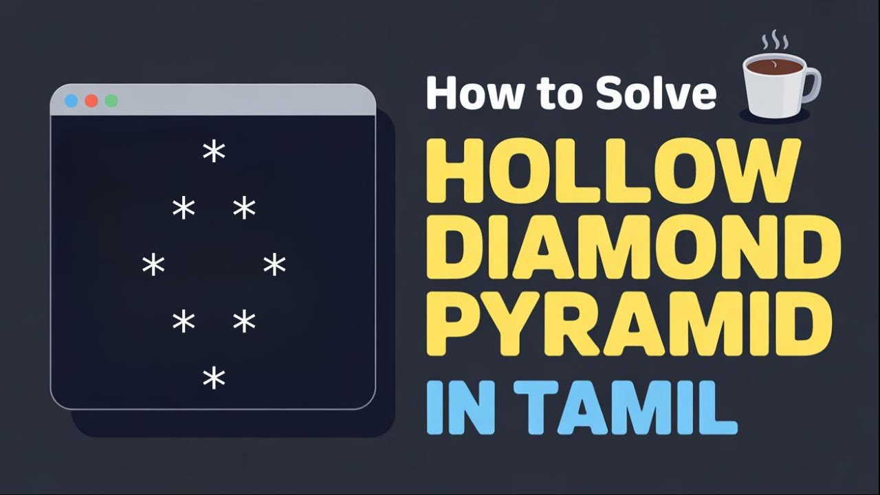 How to Solve Hollow Diamond Pyramid in Java | pattern program in java tamil | #tamilcoding # ...