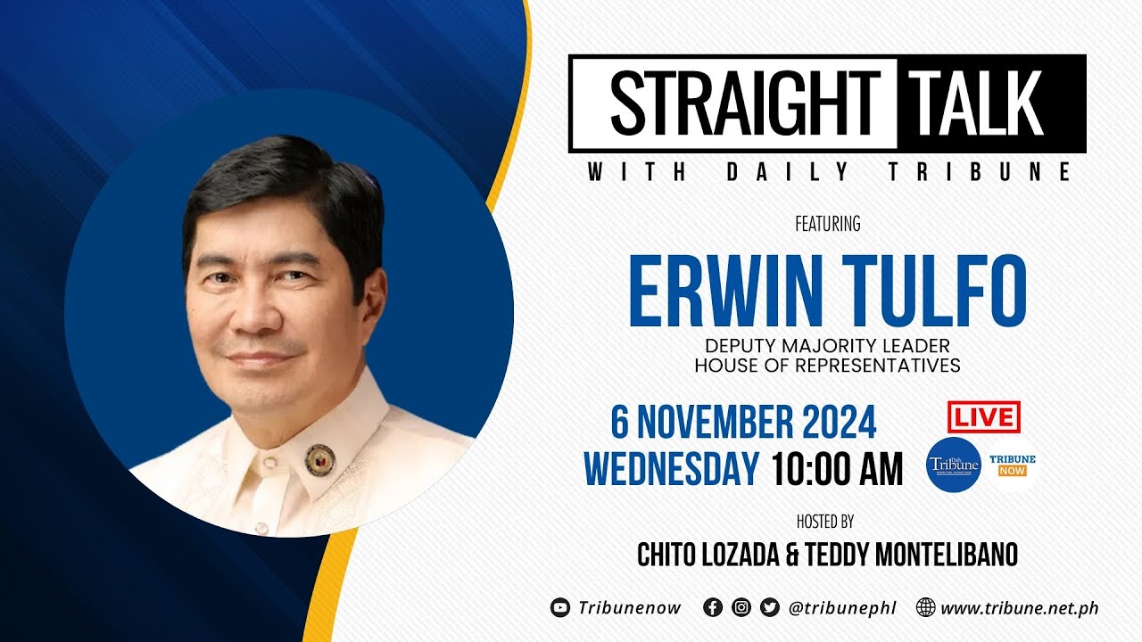 Erwin Tulfo | Straight Talk (06 November 2024 Wednesday) - YouTube