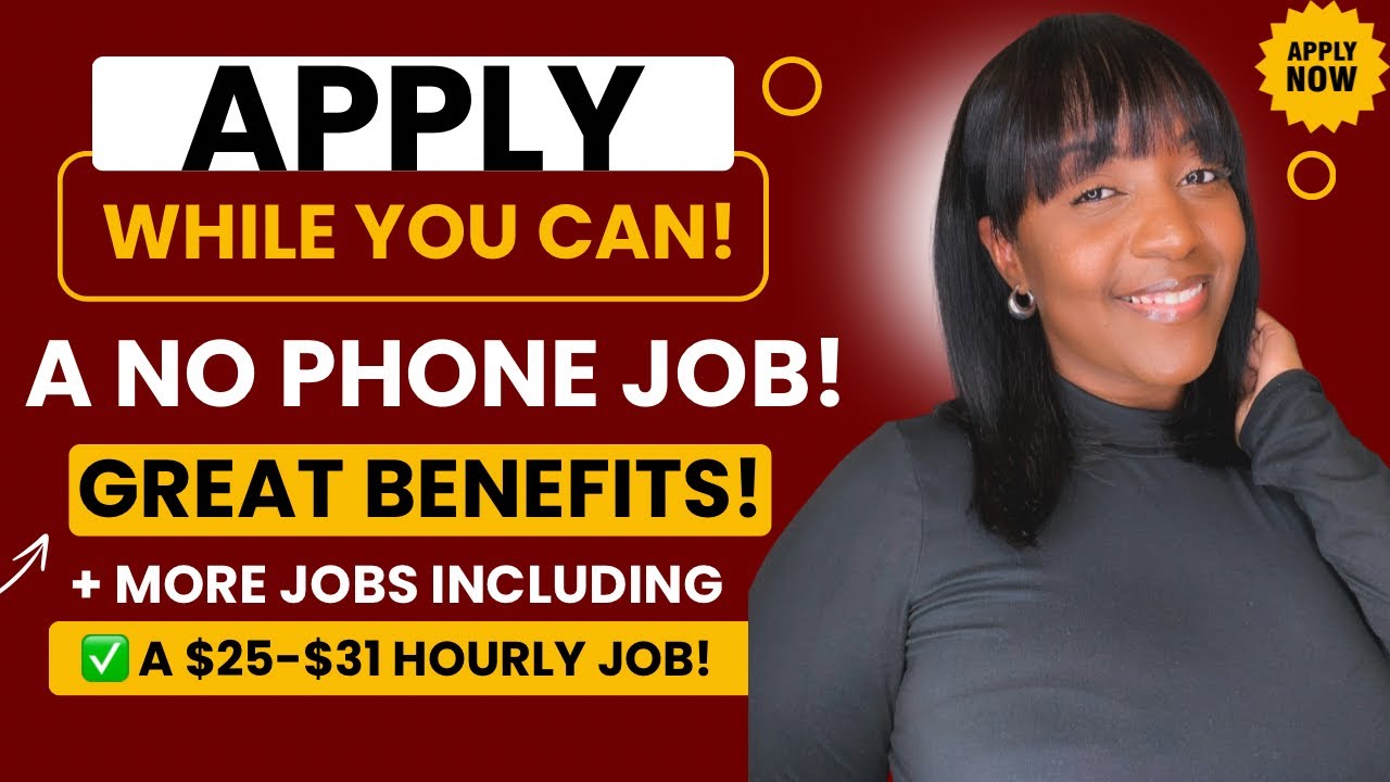 🙌🏾 A NO PHONE JOB! GREAT BENEFITS + A LAPTOP! A $25-$31 HOURLY JOB ...