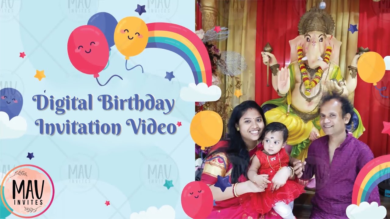 Baby Birthday Invitation Video First Birthday Video Invitation Baby Birthday Invitation Video First Birthday Video Invitation