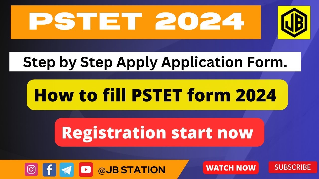 How to fill PSTET Application Form 2024. || PSTET form registration ...