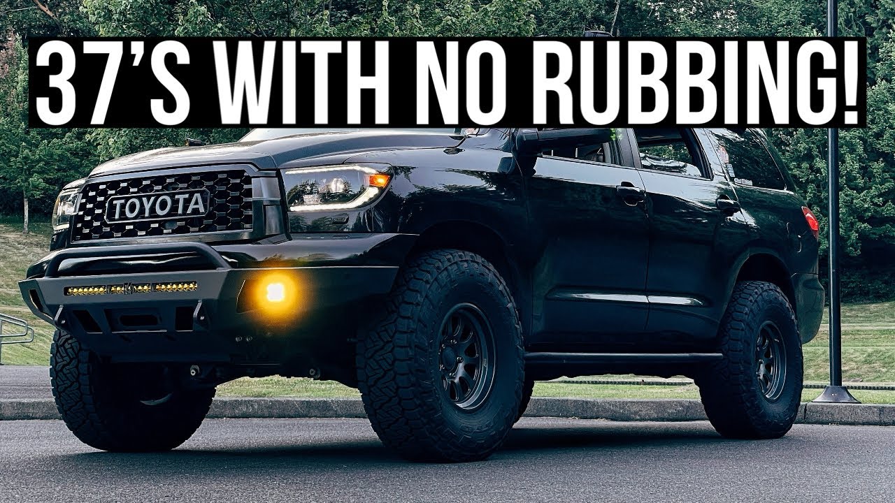 How to fit 37’s on a Toyota Sequoia with no Rubbing! - YouTube