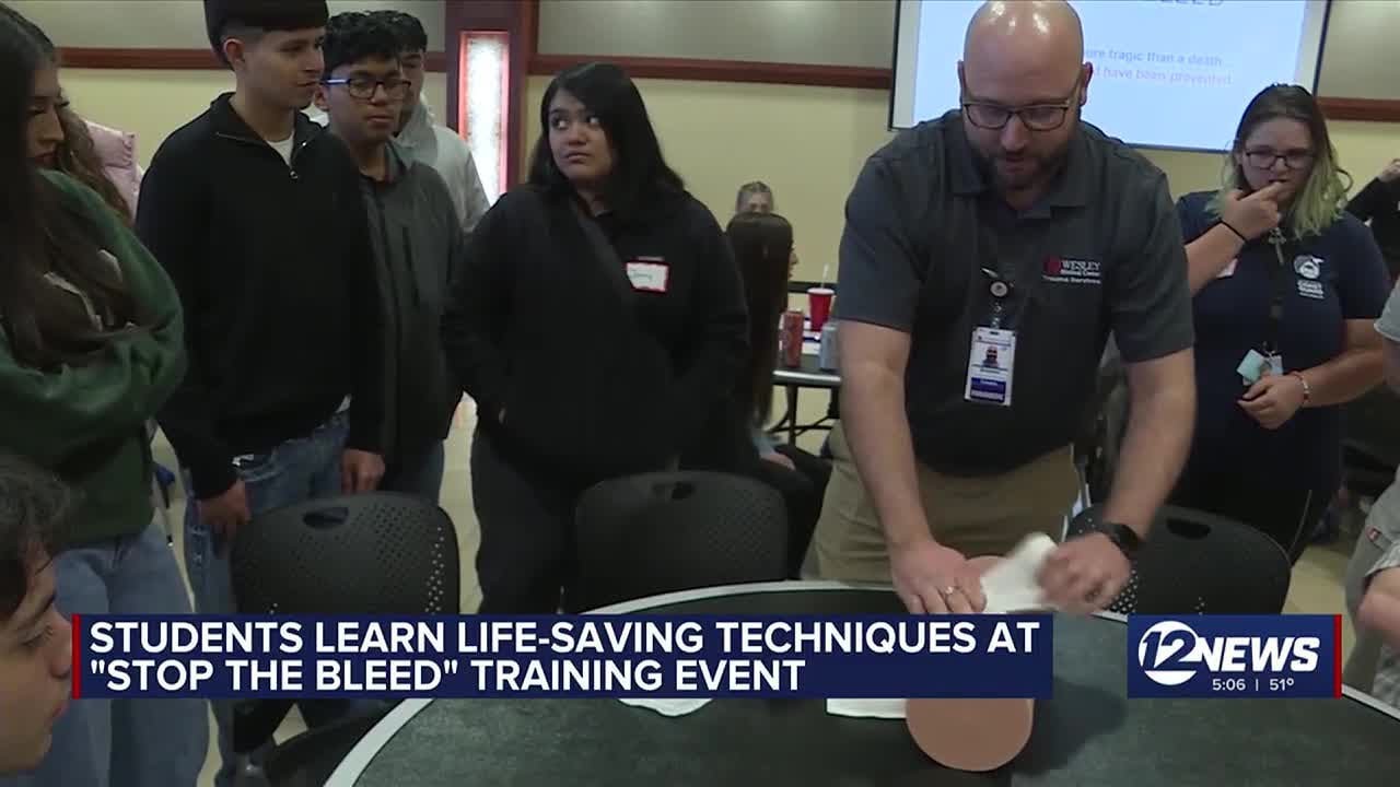 Wichita students learn vital skills to 'stop the bleed' - YouTube
