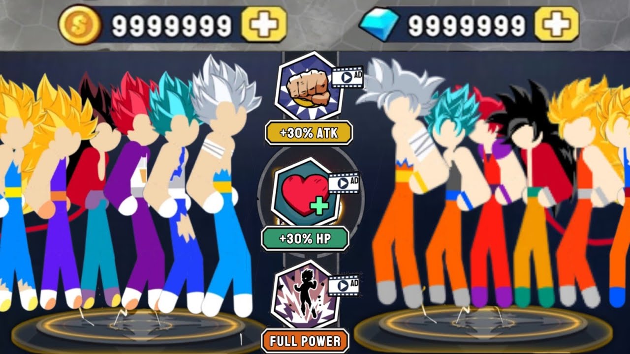 Stickman Warrior Vegeta Full Power Vs Goku Full Power, Goku MUI,Vegeta ...