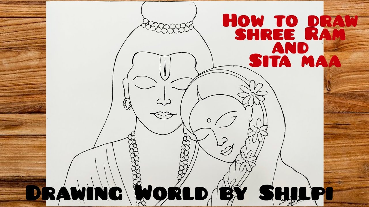 How to draw Prabhu Ram and Sita maa | খুব সহজে প্রভু রাম ও সীতা মা ...