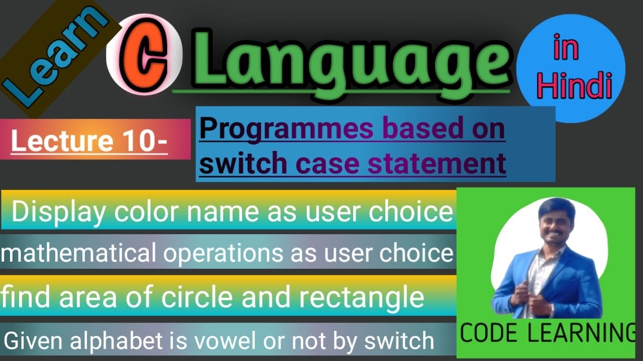 Programmes Based On Switch Statement In C Menu Driven Programmes In C 4212