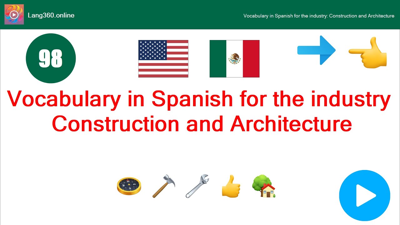 Lesson 43: Vocabulary in Spanish for the industry: Construction and ...