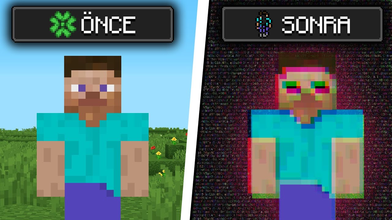 Minecraft ama GLITCHED STEVE Gizeminin Hikayesi... - YouTube