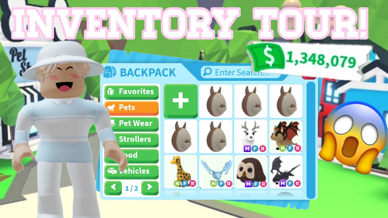 INVENTORY TOUR In Roblox Adopt Me! (UPDATED) *VERY RICH INVENTORY ...