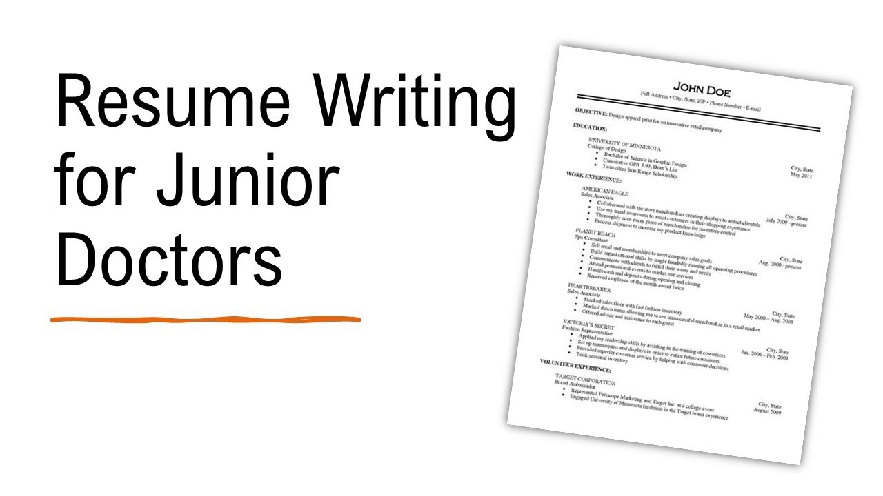 CV & Resume Writing for Students & Junior Doctors - YouTube