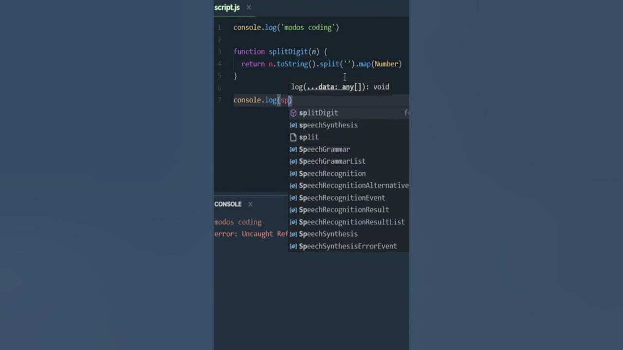 #short Split a number into its digits | Javascript - YouTube