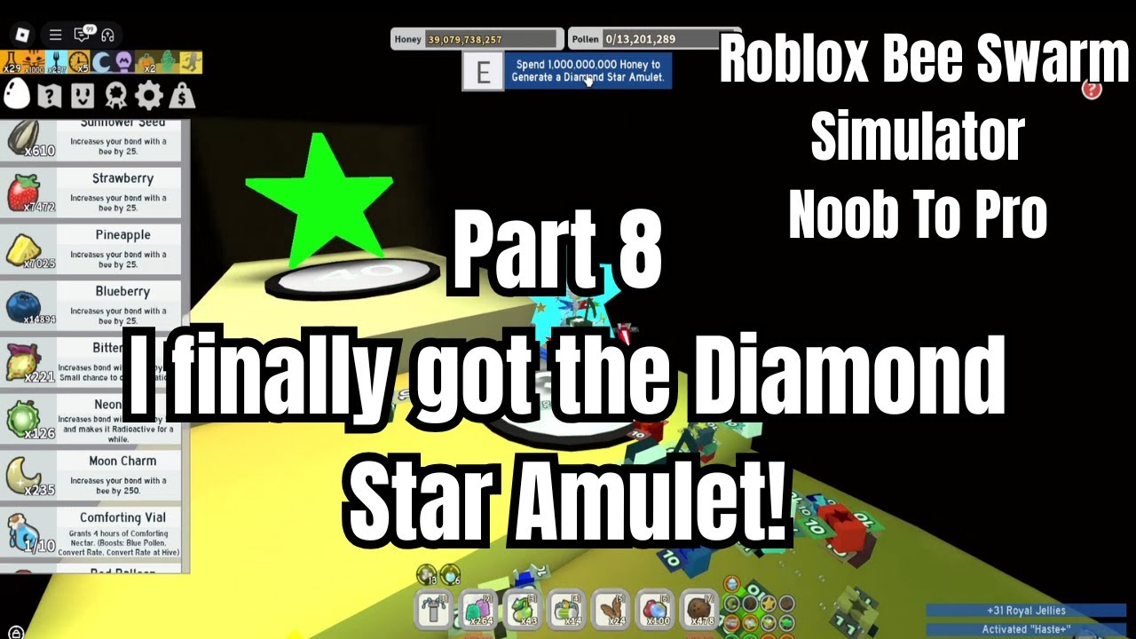 Roblox Bee Swarm Simulator Noob To Pro Part 8 I Finally Got The Diamond ...