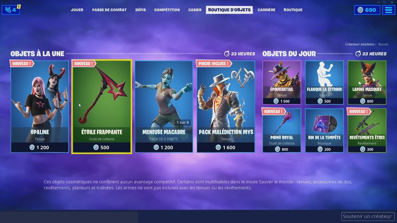 FORTNITE [ NEW SKIN : OPALINE / NOUVELLE DANSE : FLANQUE LA CITROUILLE ...