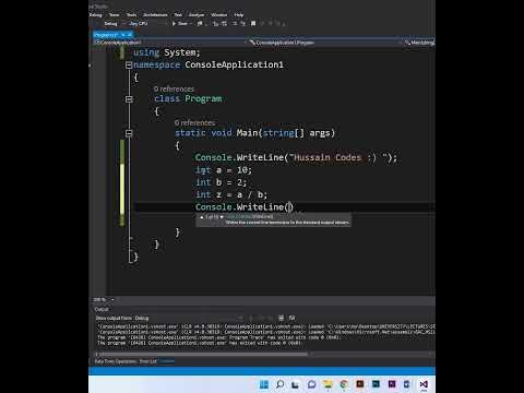 How To Divide two numbers in C# Programming Language | Hussain Codes #shorts - YouTube