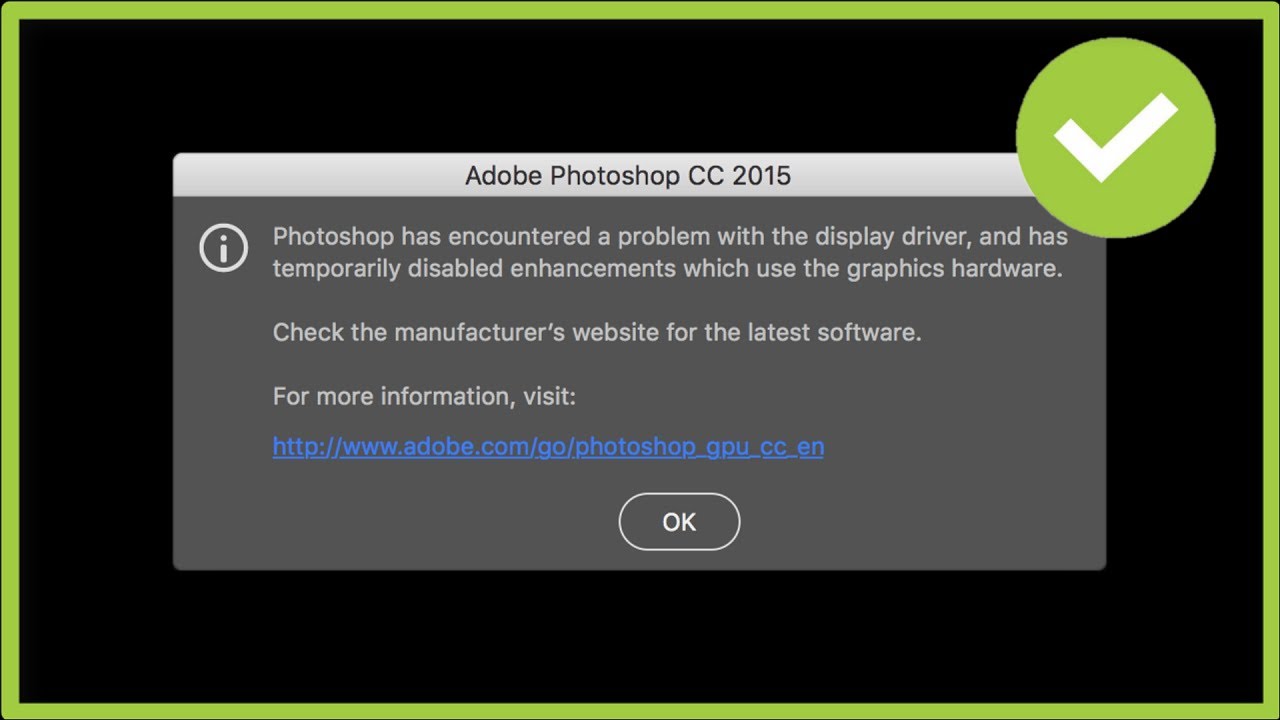 Photoshop Has Encountered a Problem With The Display Driver - Windows ...