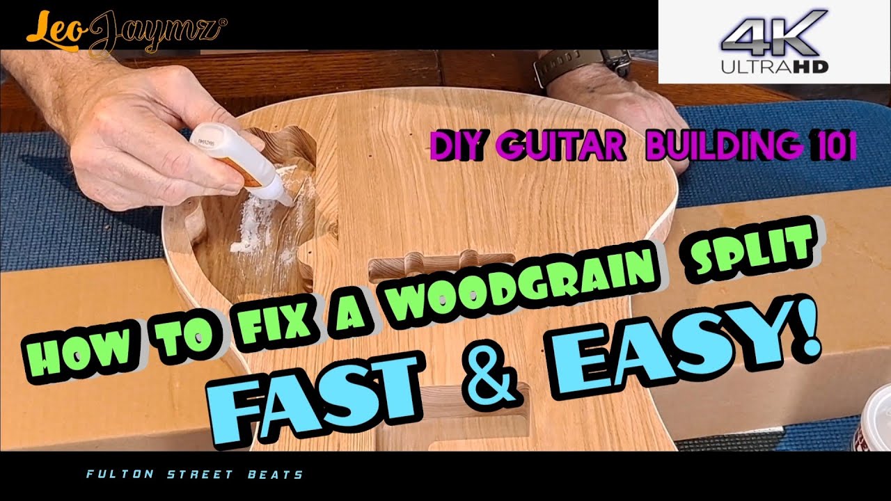 How to fix a Woodgrain Split in a Guitar The Easy Way - YouTube
