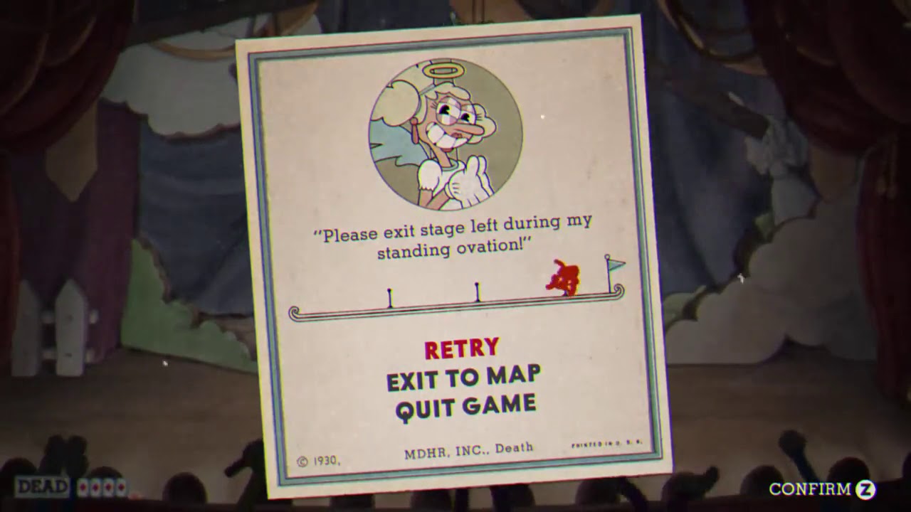Cuphead - "Dramatic Fanatic" Game Over Screen Version - YouTube