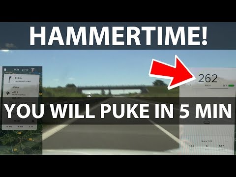 Model 3 hitting 262 km/h on German autobahn