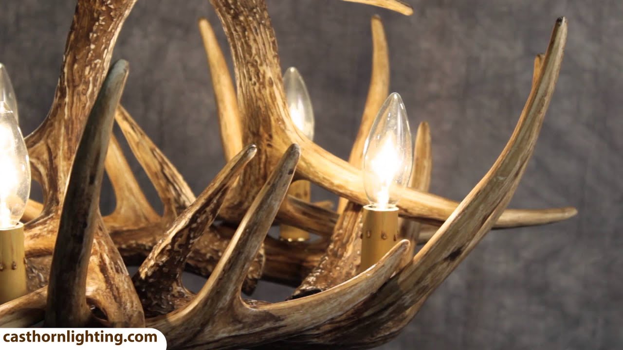 Whitetail Deer 6 Antler Chandelier - Cast Horn Designs - YouTube