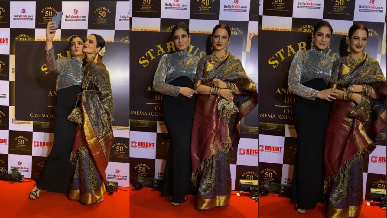When two evergreen Actress Together Rekha ji Raveena Tandon At award ...