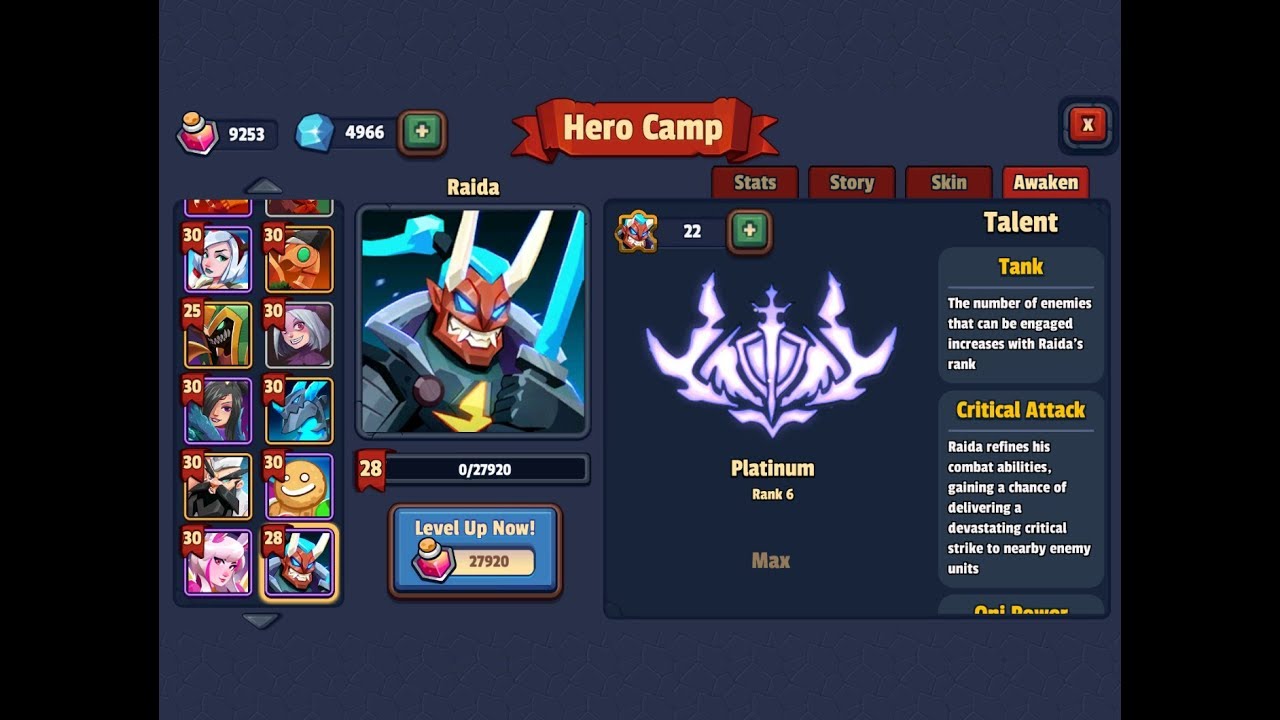 Realm Defense Awaken. Raida unlock Platinum, unlock rank 5, 6 and test ...