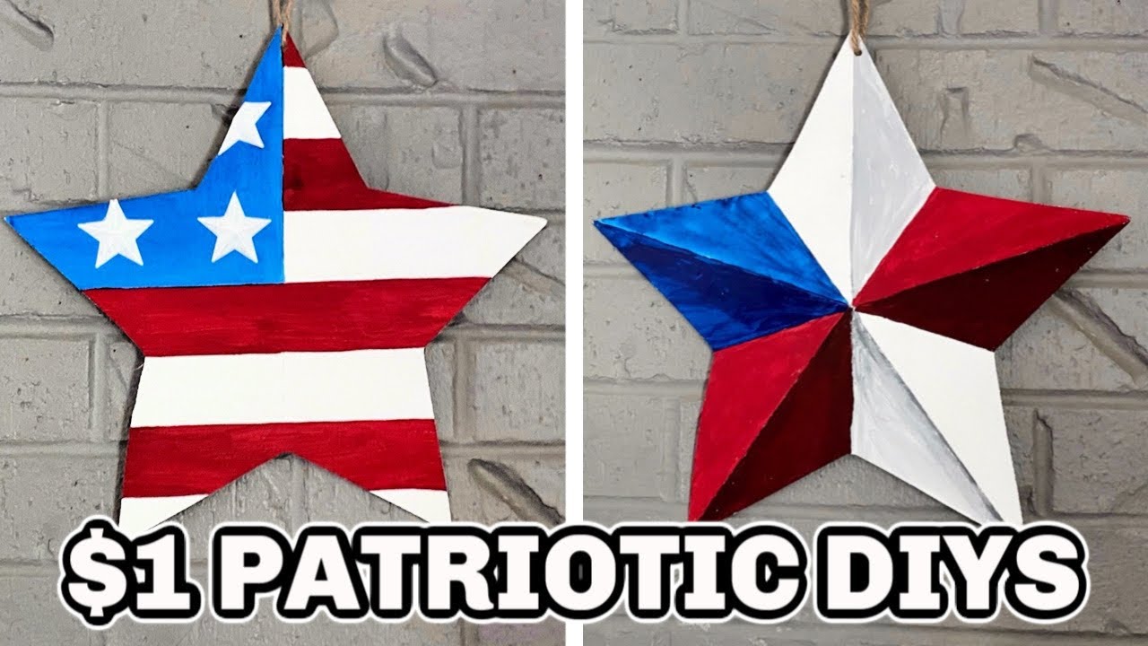 DIY Dollar Tree Patriotic Stars (3D shading tutorial) - YouTube