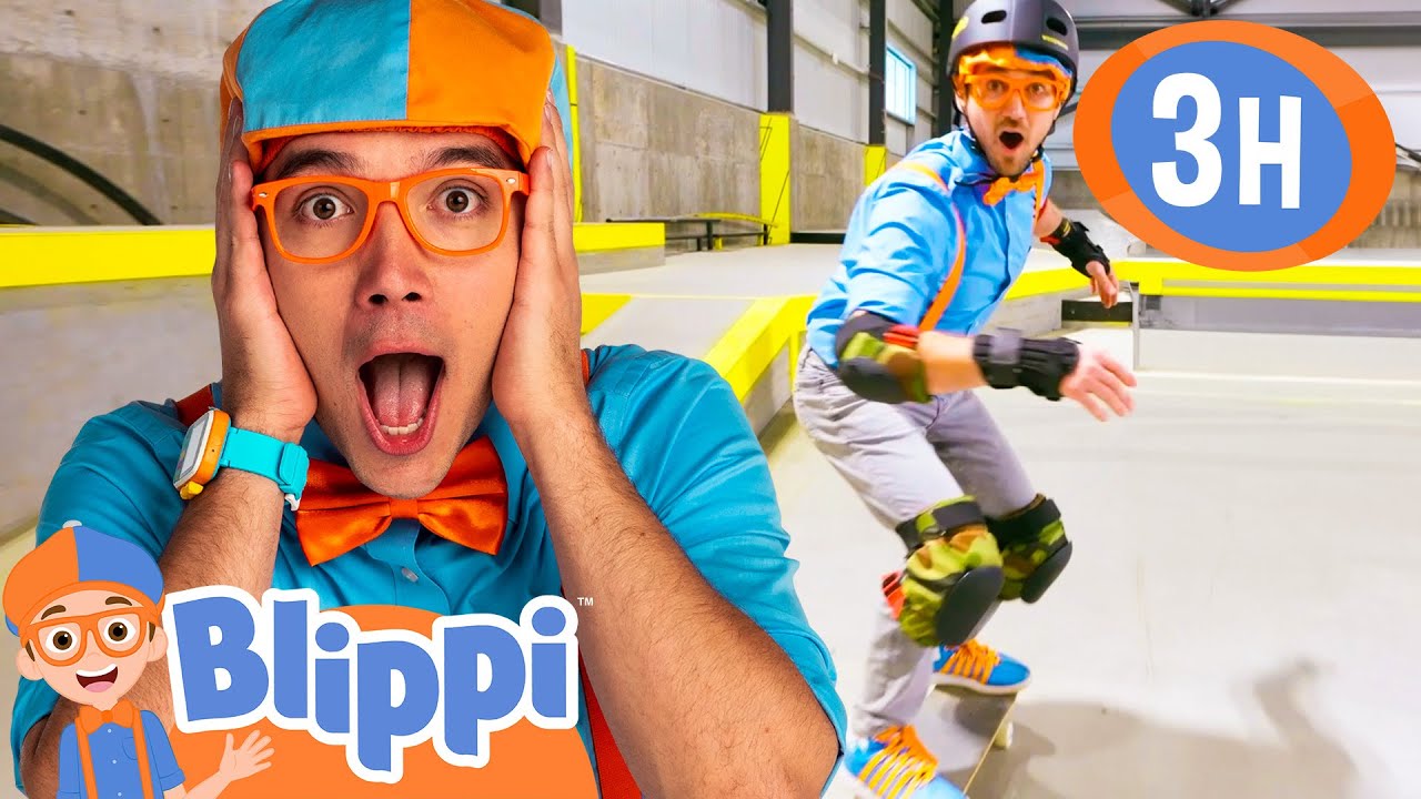 LEARN To SKATE With BLIPPI! + More | Blippi and Meekah Best Friend ...