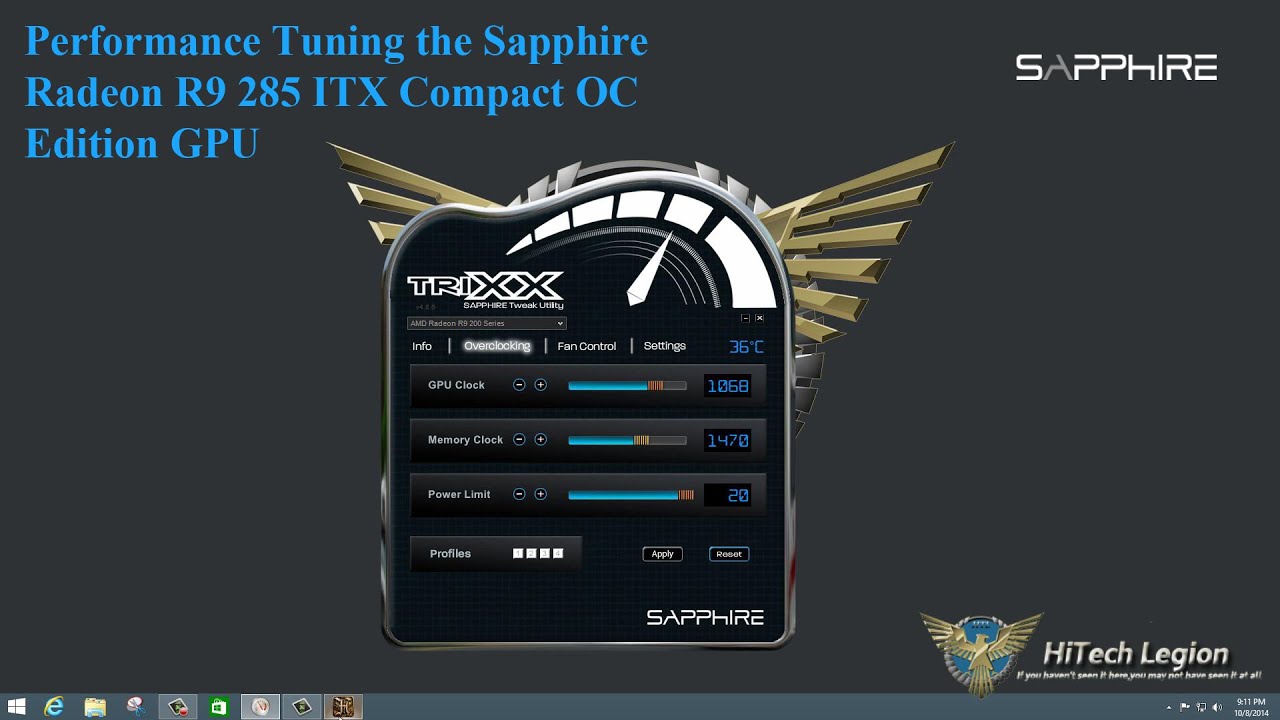 Performance Tuning the Sapphire R9 285 ITX Compact OC Edition GPU with ...