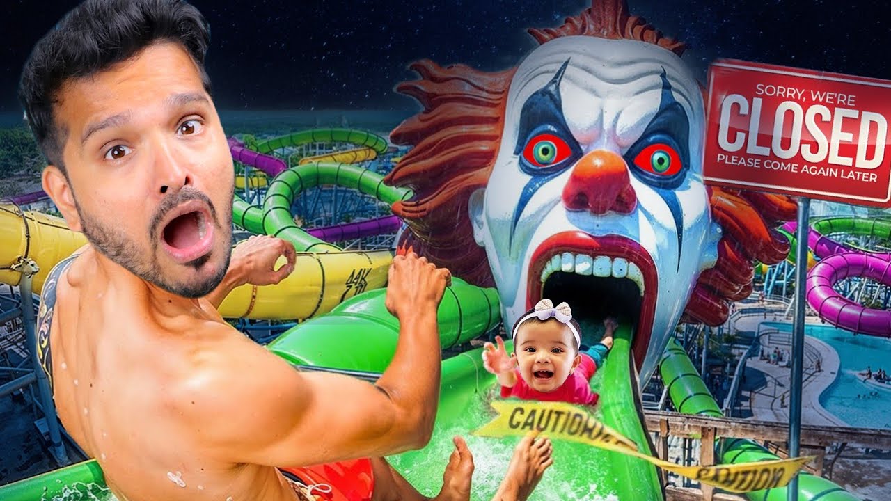 SURVIVING OVERNIGHT IN BIGGEST WATERPARK!!! *GOT ARRESTED* - YouTube