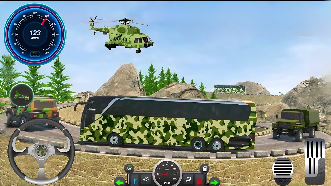 offroad army bus simulator gameplay 1 video pickup and drop #gameplay # ...