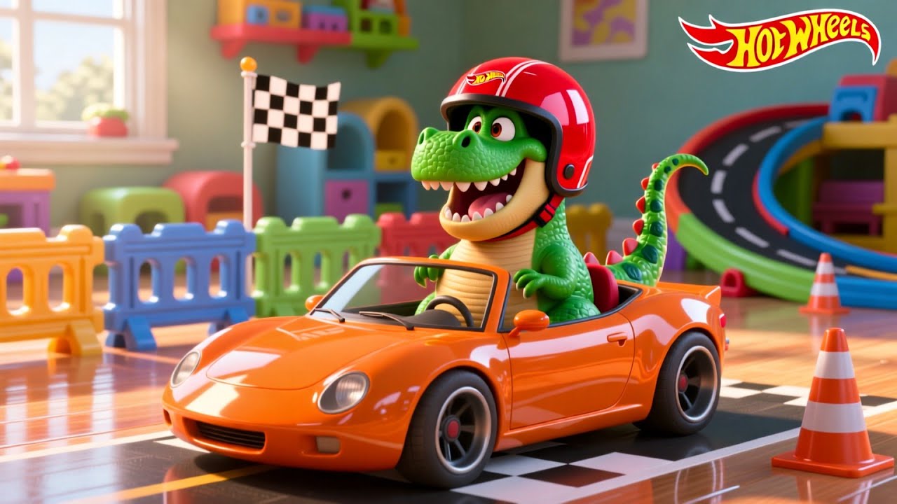 Racing Rex and the Hot Wheels Rally | Fast-Paced Car Rhyme for Kids ...