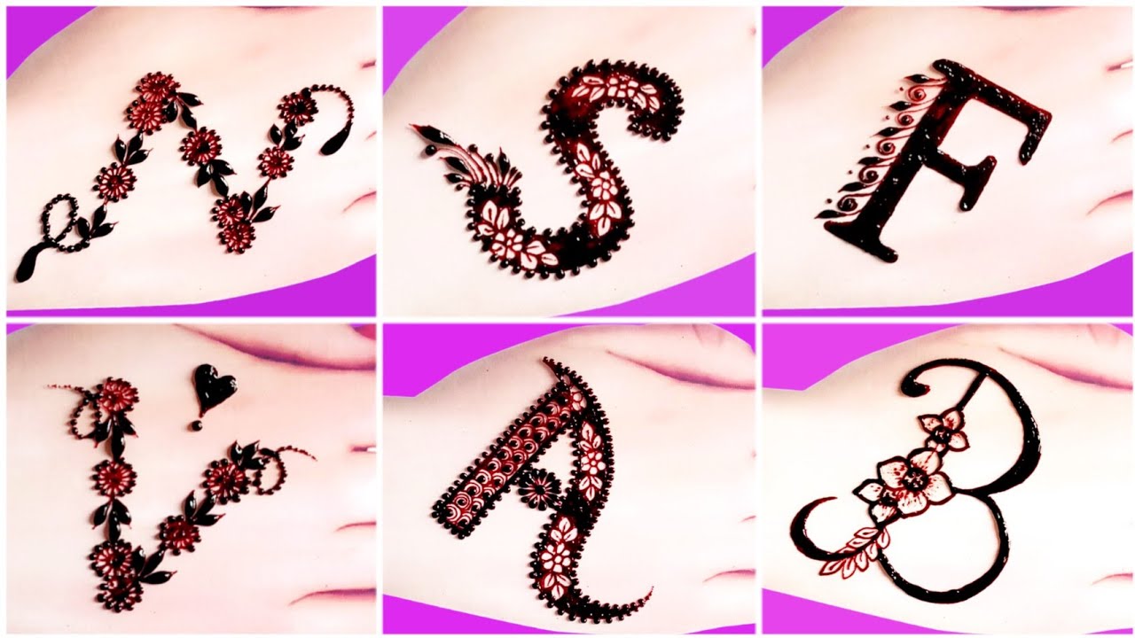 Alphabet Mehndi Design|N S F V A B Mehndi Design |A to Z Letter Tattoo ...