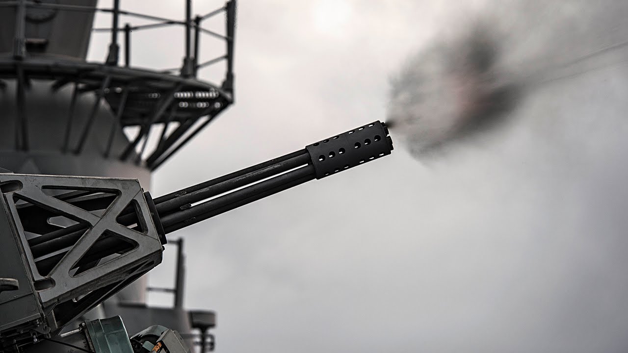 Ultimate US Navy Weapons - CIWS Gatling Gun in Action +Firing MK-38, M2 ...