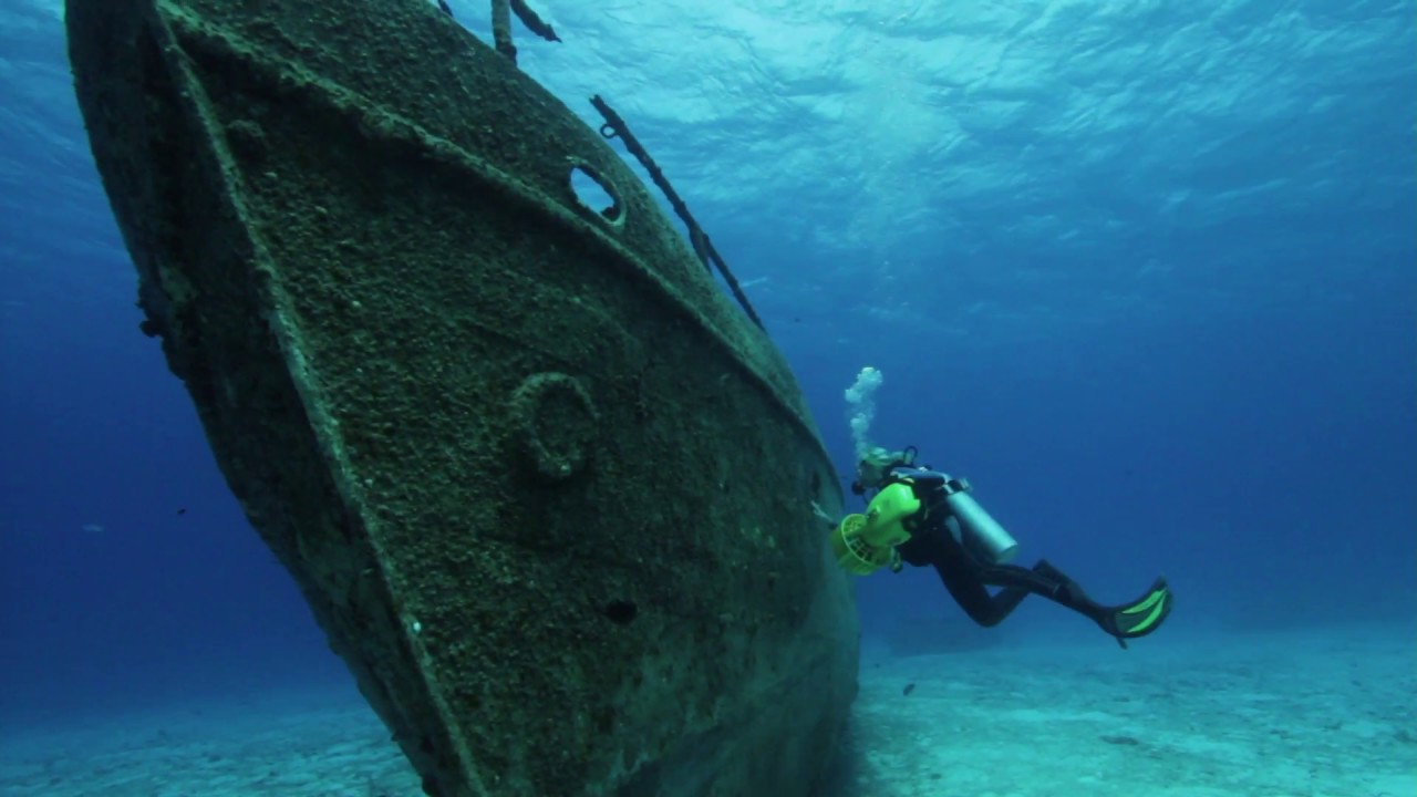 DPV scuba diving wrecks in Cozumel Mexico. - YouTube