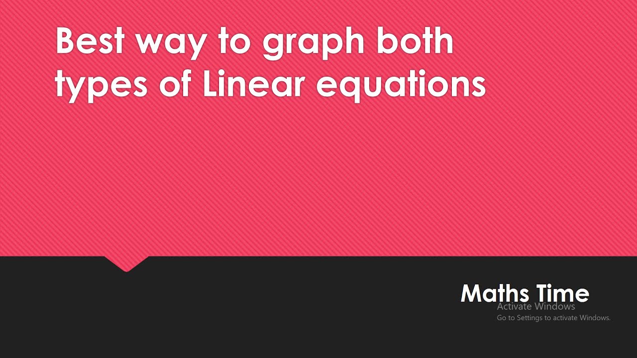 Best ways of graphing two forms of linear equations I Maths Time - YouTube