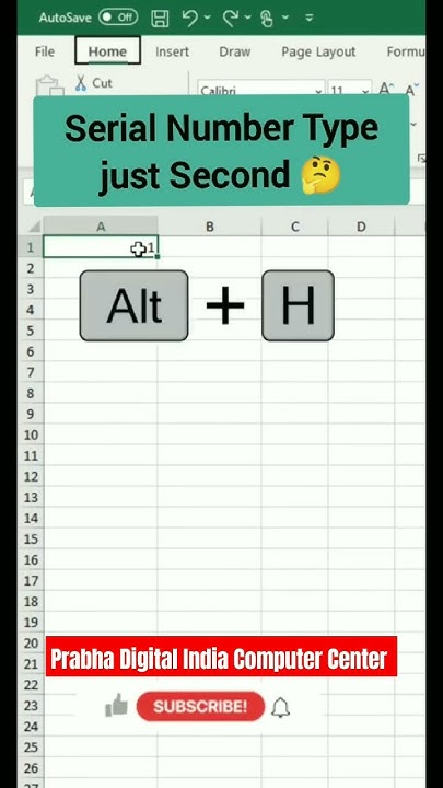 Serial Number in excel shortcut __ Automatic serial Number #excel #excelshortcuts - YouTube