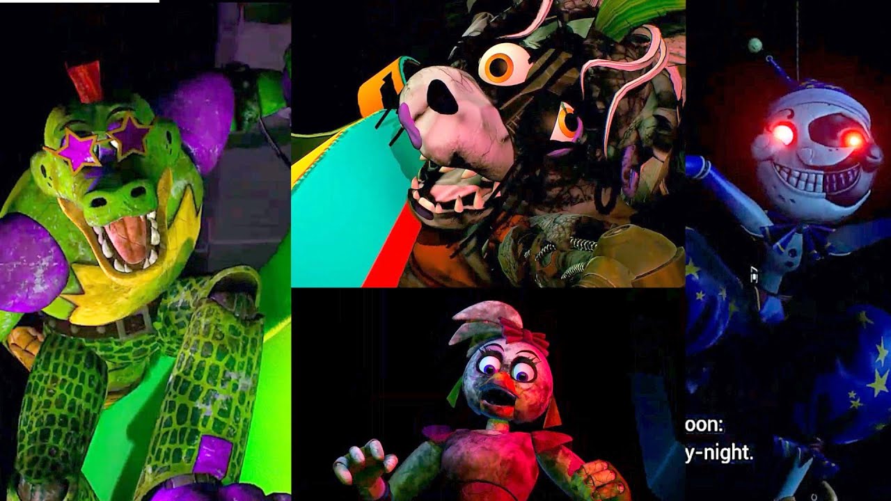 All Boss Intro Cutscenes Five Nights At Freddy's Security Breach - YouTube
